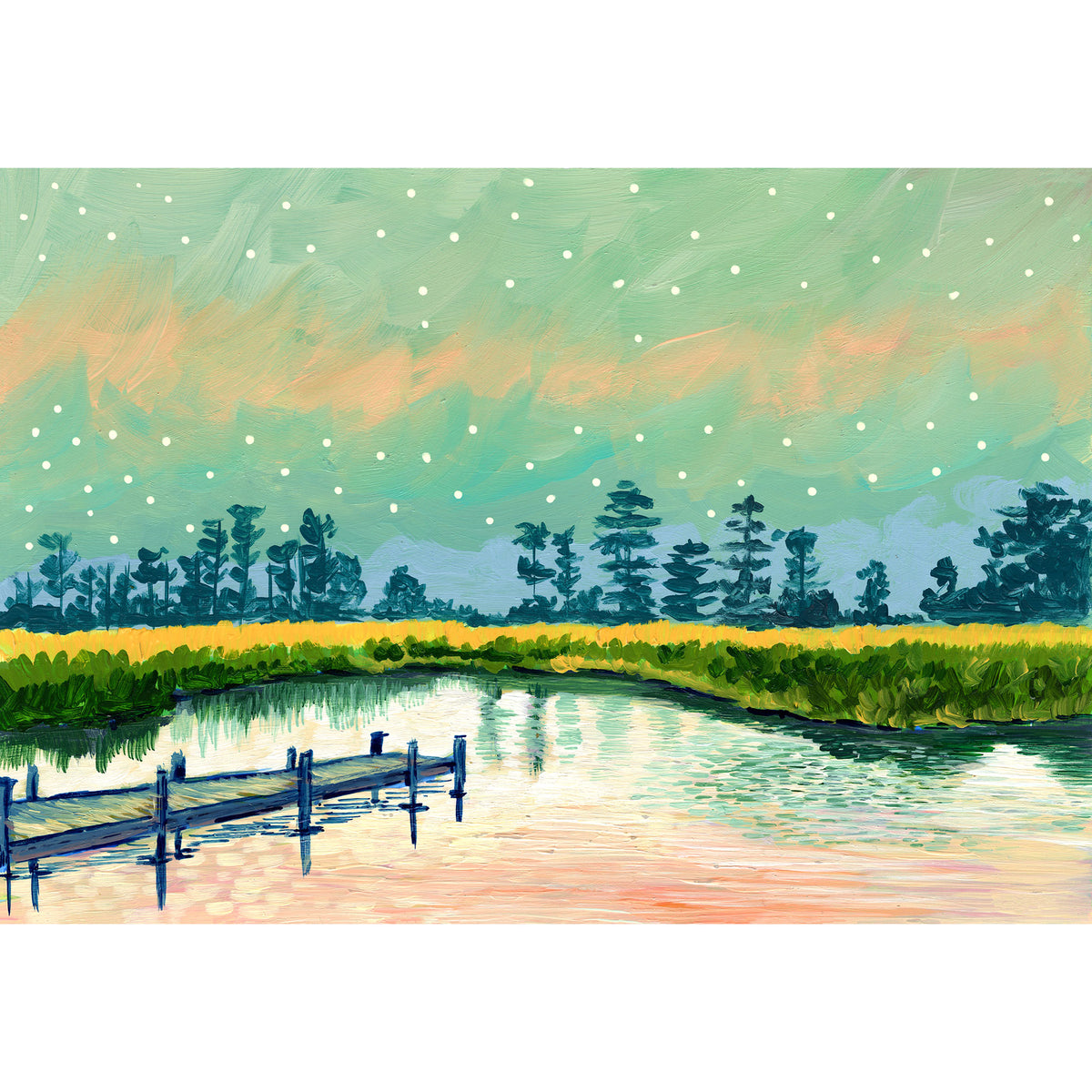 Outer Banks Sound Scene - Art Print by Carolina Coto – Carolina Coto Art
