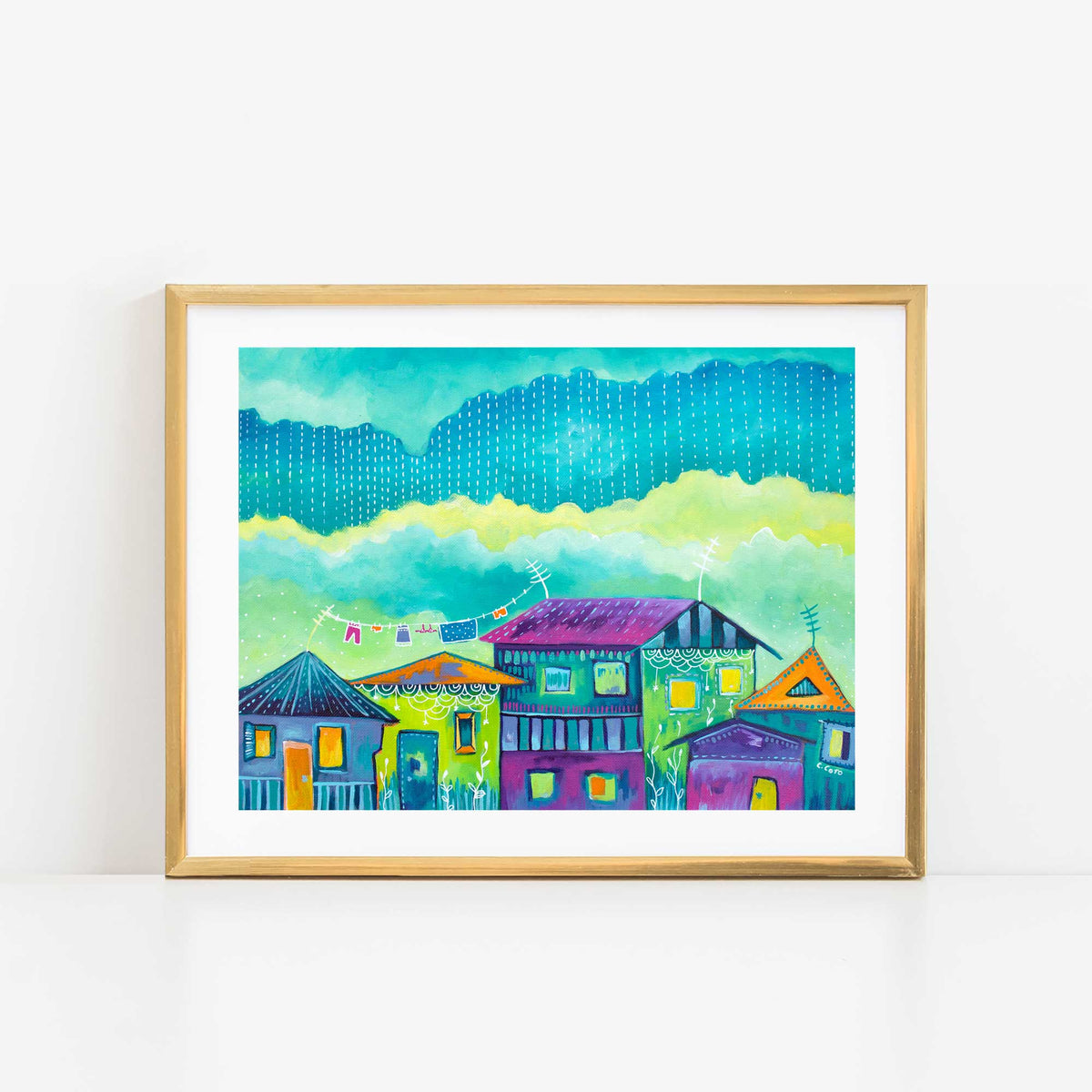 Laundry Line Art - Laundry Day – Carolina Coto Art