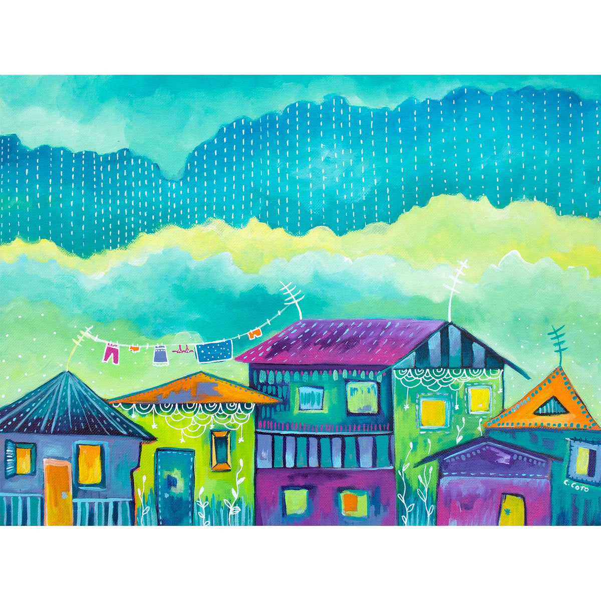 Laundry Line Art - Laundry Day – Carolina Coto Art