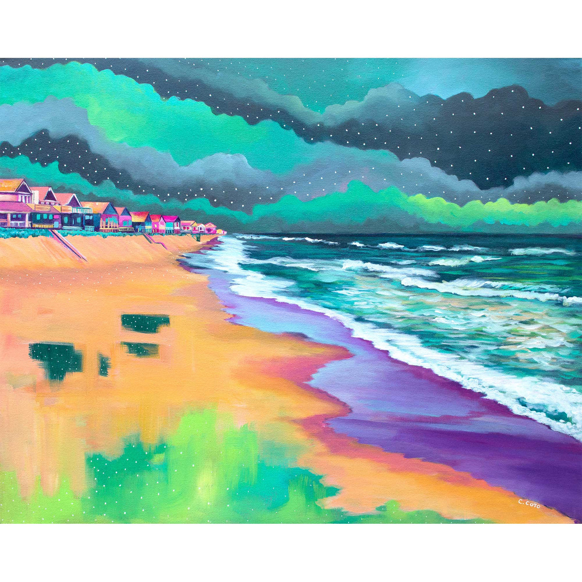 Spring Beach Scene (Outer Banks Inspired Art Print) – Carolina Coto Art